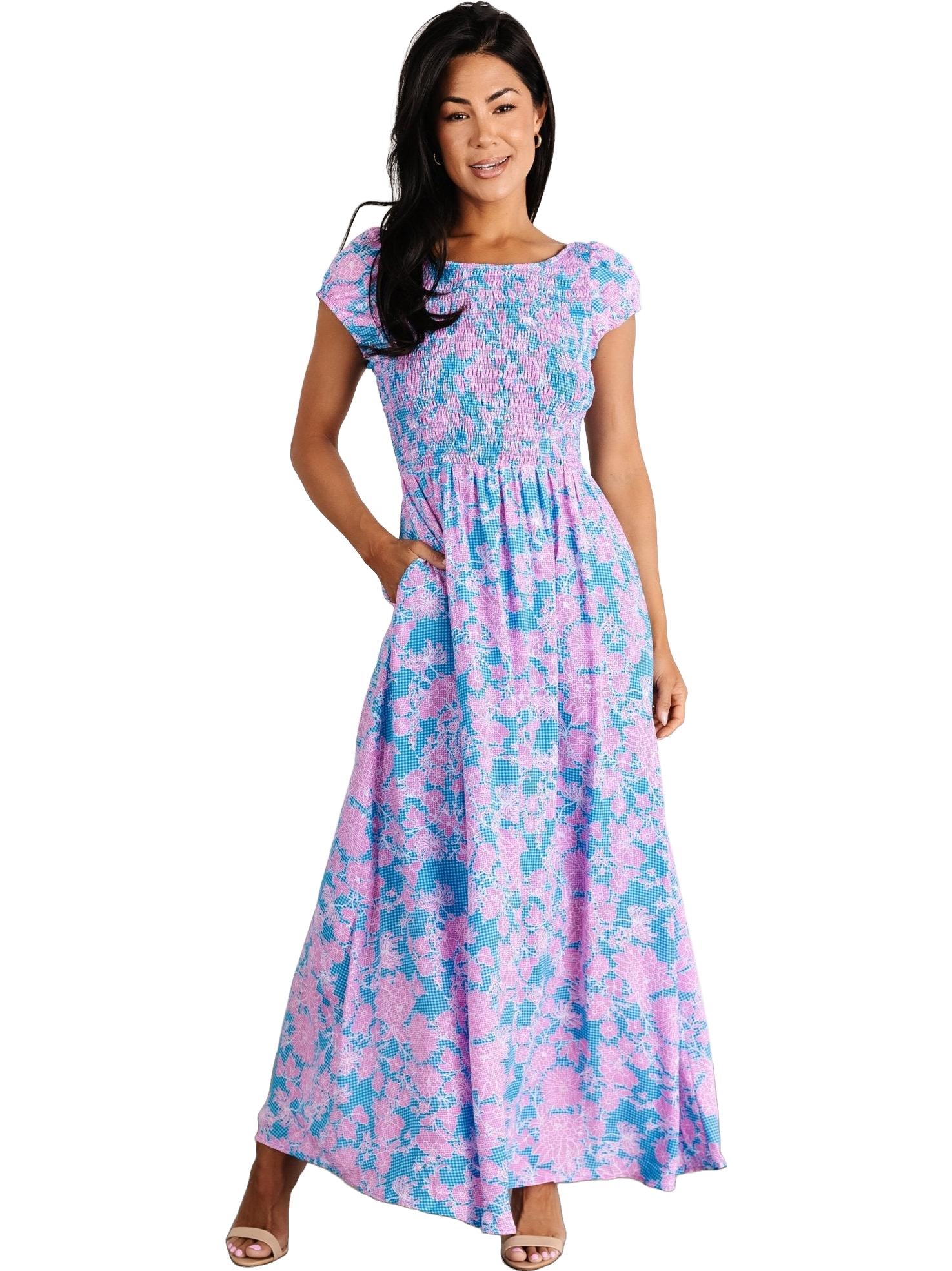 LISTICLE Tabitha Open Back Maxi Dress with Floral Print